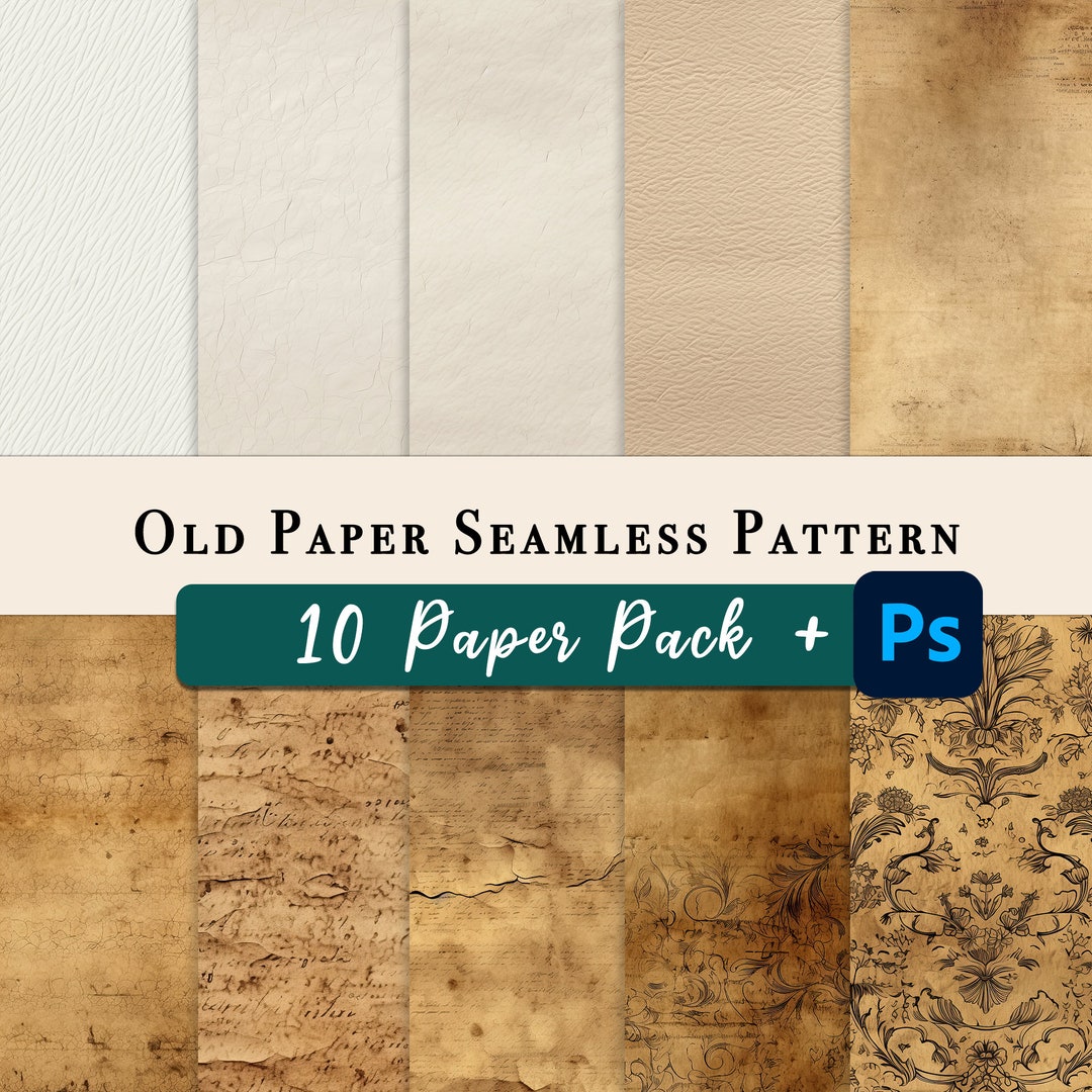 10 Old Paper Seamless Images & Photoshop Pattern Pack | Digital Paper ...