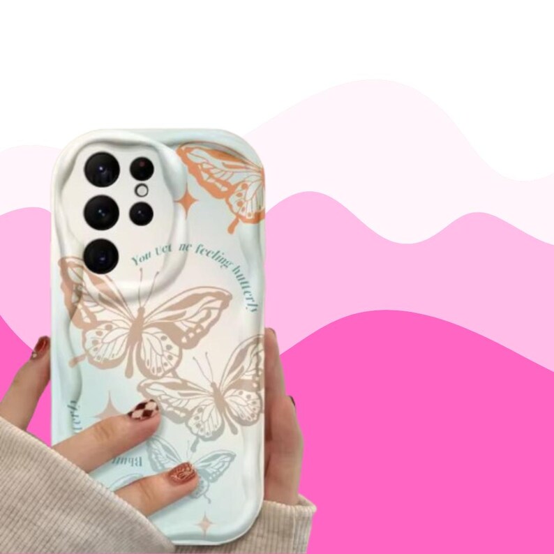 Y2K Aesthetic Floral and Butterfly Samsung Phone Case for Galaxy Series ...