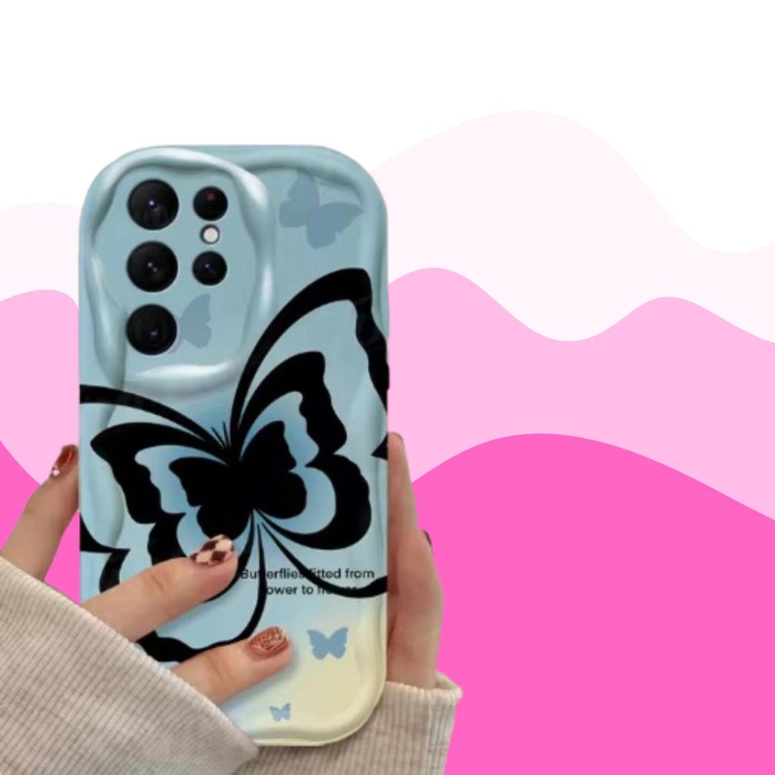 Y2K Aesthetic Floral and Butterfly Samsung Phone Case for Galaxy Series ...