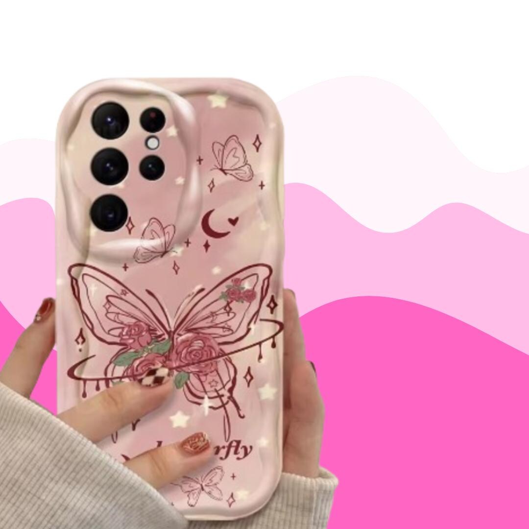 Y2K Aesthetic Floral and Butterfly Samsung Phone Case for Galaxy Series ...