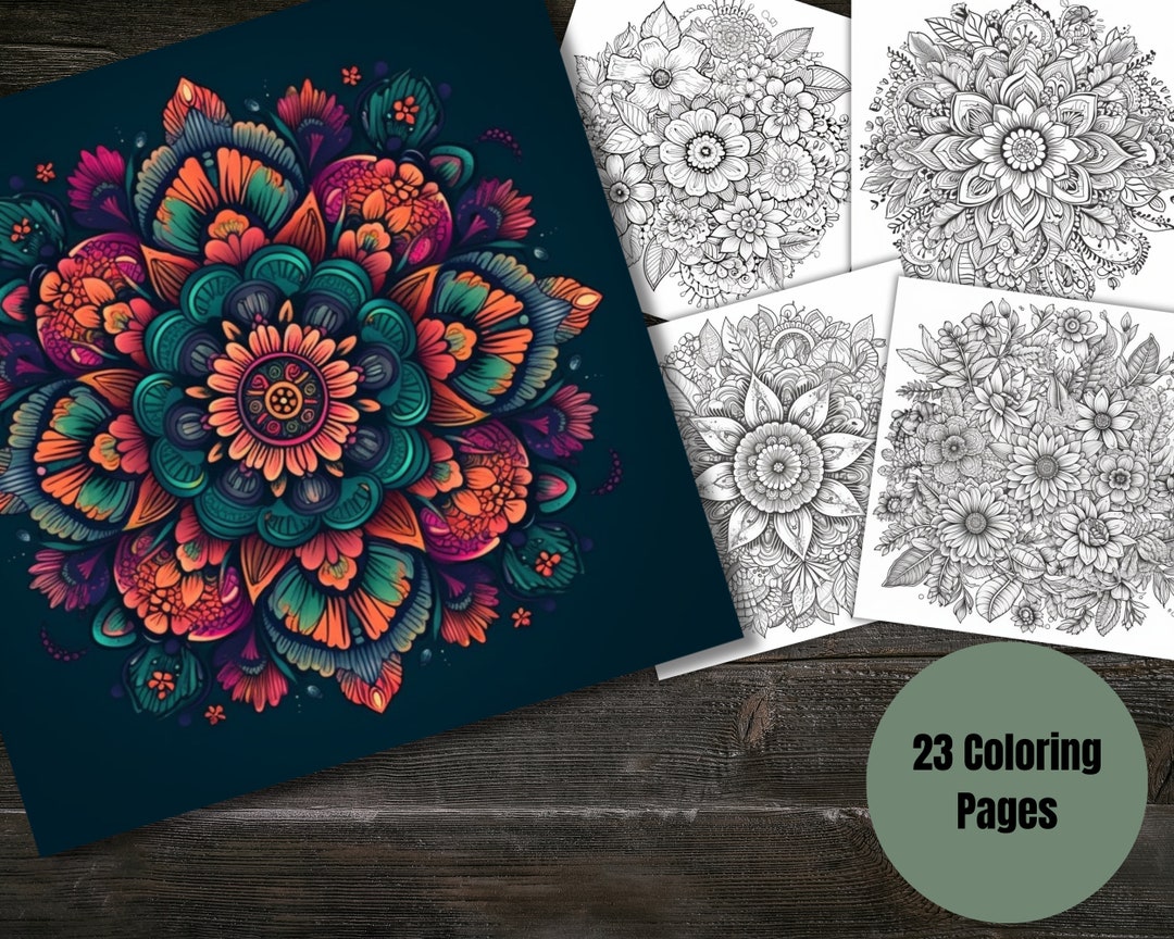 Mandala Coloring Book - Flower Mandala Design - Adults + Kids Coloring ...