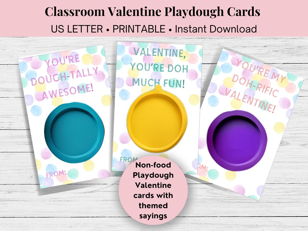 Playdough Valentines Day Cards, Non Candy Valentines Day Cards ...