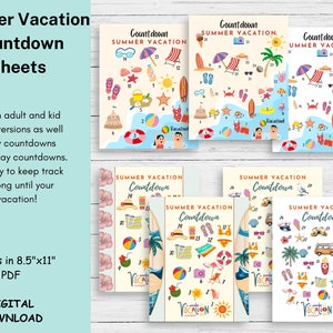 Summer Vacation Countdown, Printable Vacation Countdown, Kid's Summer ...