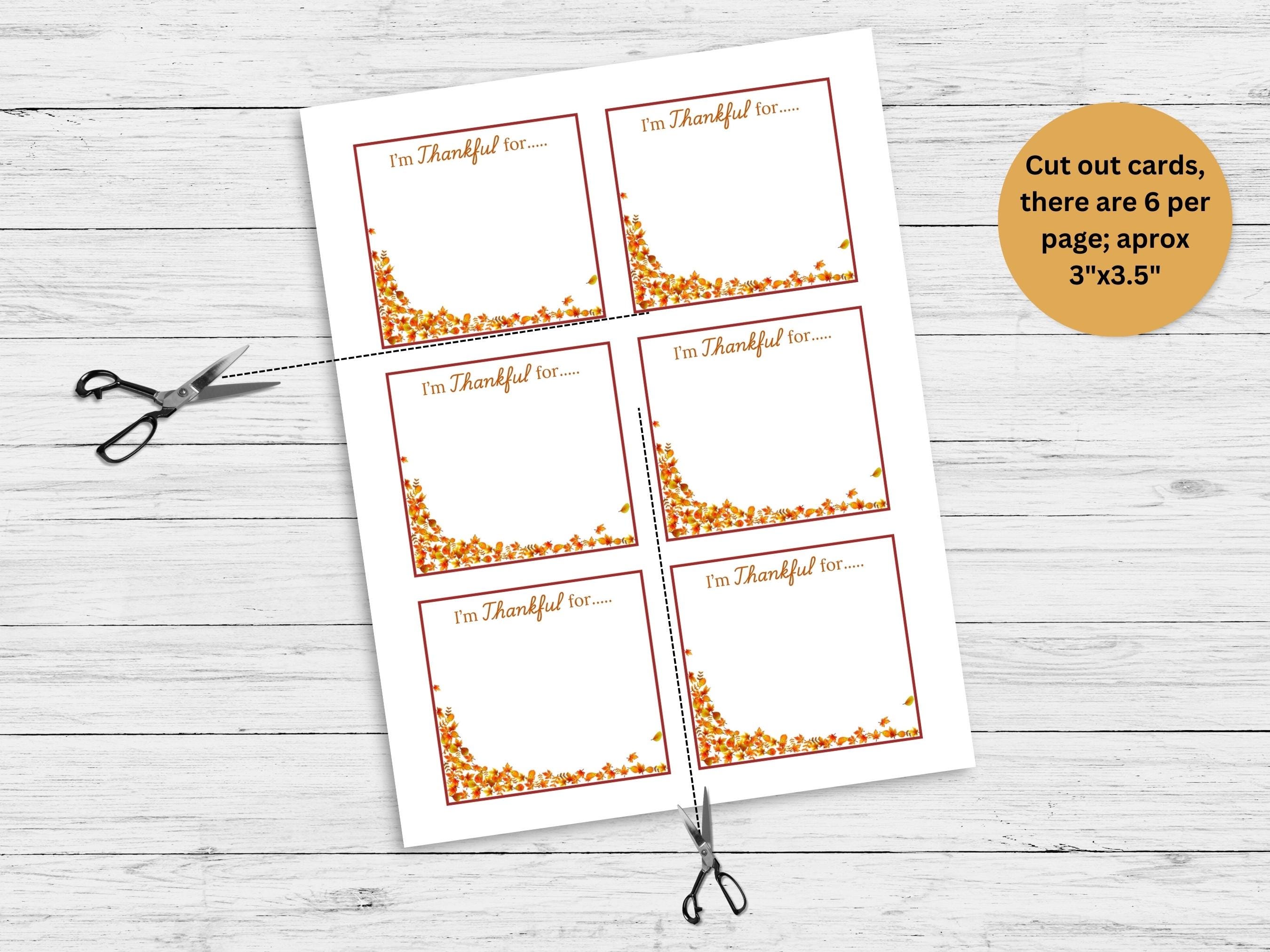 Thanksgiving Gratitude Cards, Thanksgiving Gratefulness Cards, I'm ...