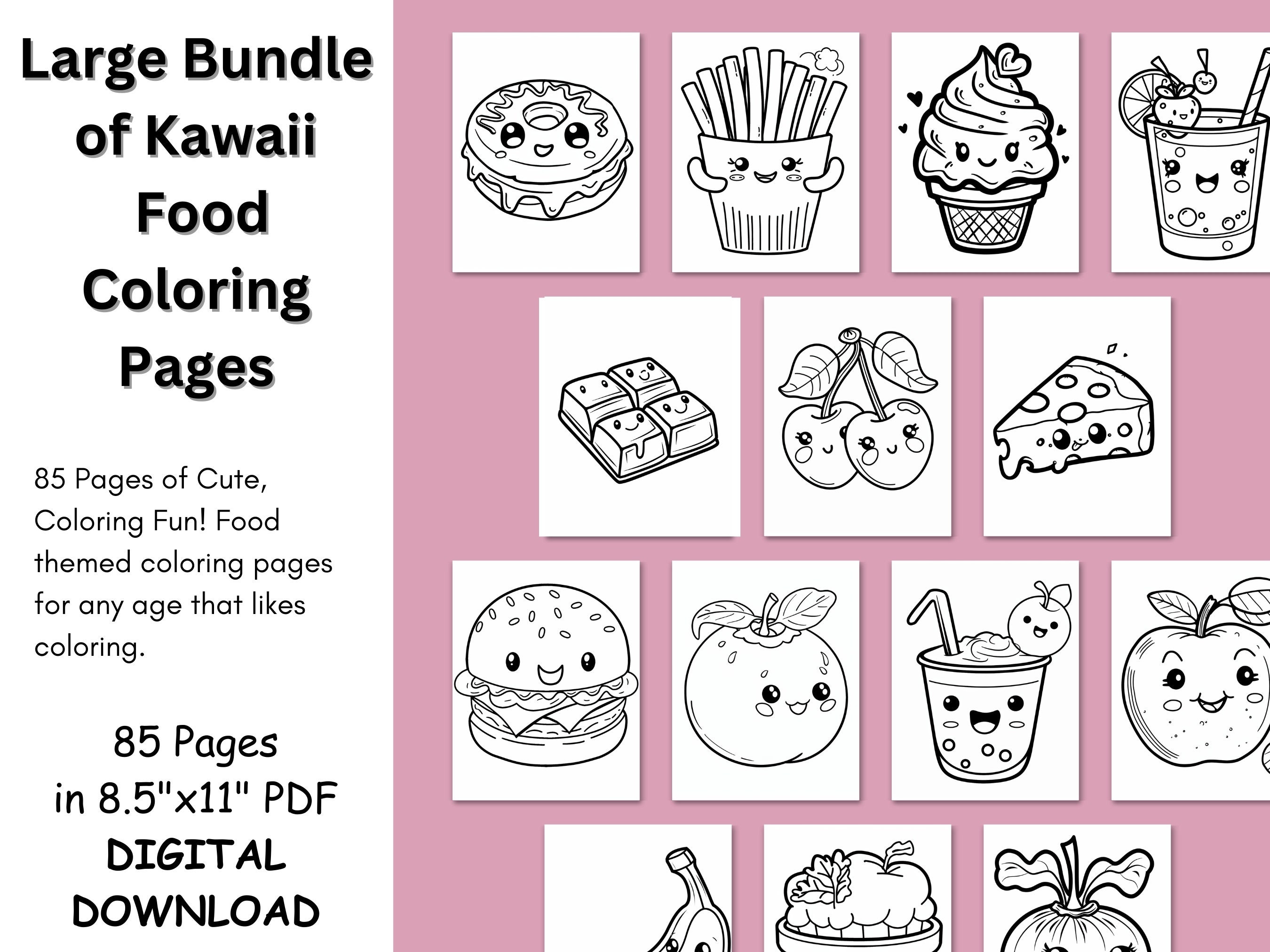 Kawaii Food Coloring Pages, Printable Coloring Pages, Kids Kawaii ...