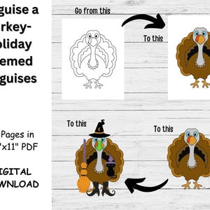 Disguise a Turkey, Turkey in Disguise Craft, Thanksgiving Printable ...