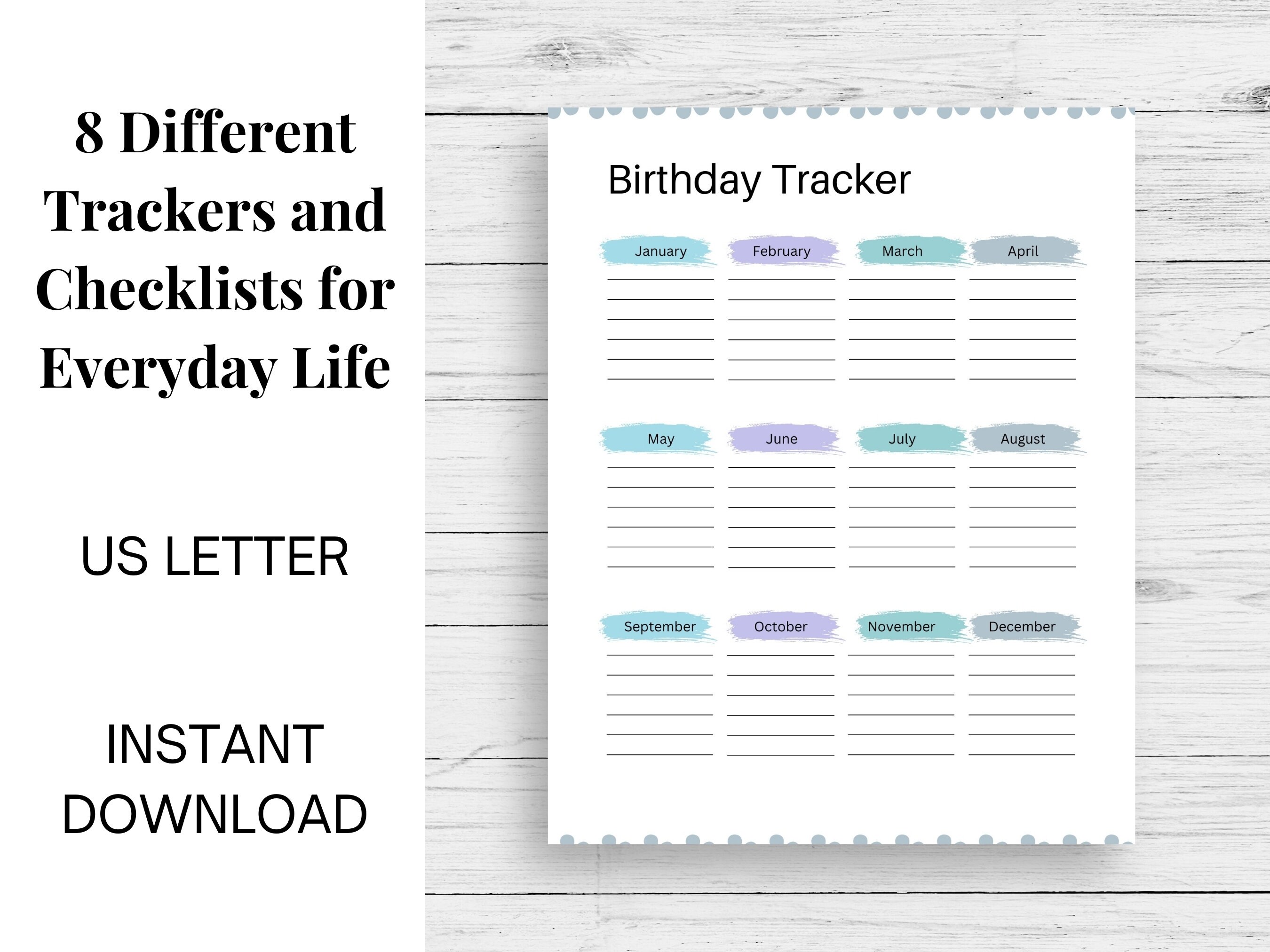 Basic Life Trackers and Checklists, Password Tracker, Subscription ...
