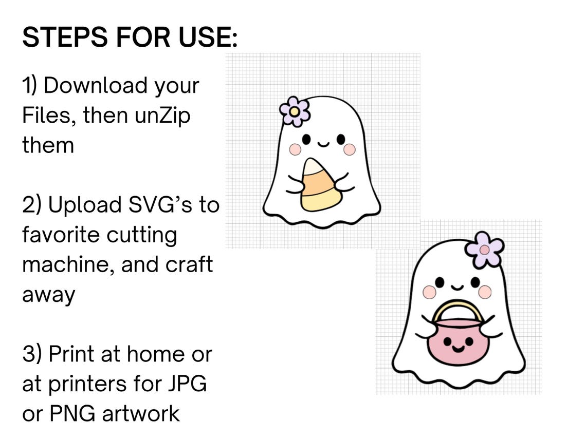 Cute Ghost SVG Cut Files, Cute Ghosts for Cutting Machine Crafts ...
