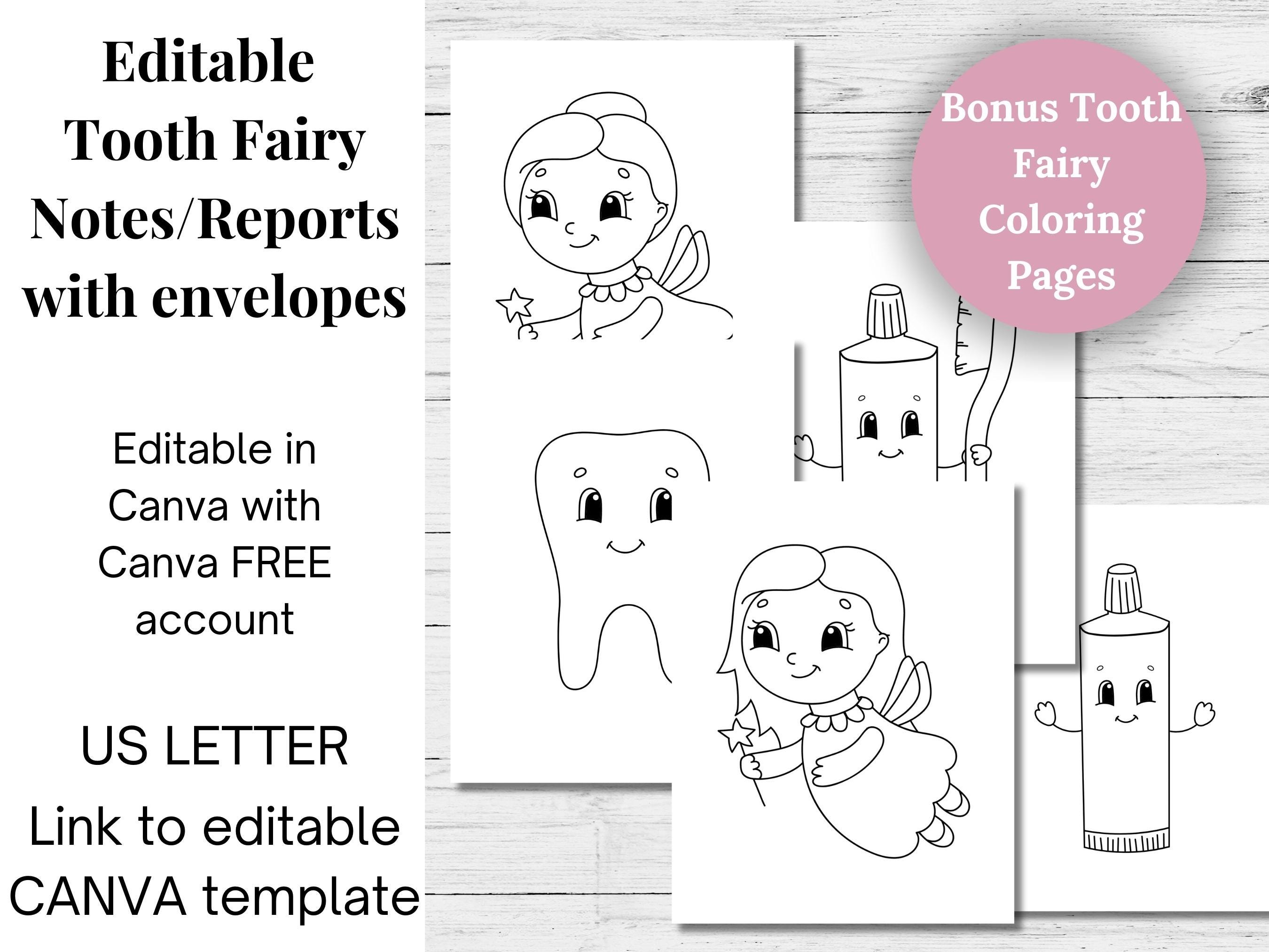 Editable Tooth Fairy Note, Tooth Fairy Report, Tooth Fairy Printable ...