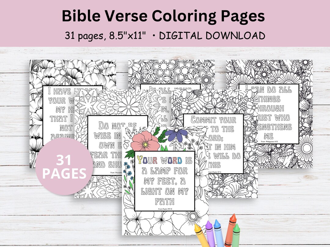 Bible Verse Coloring Pages, Printable Coloring Pages, Scripture ...