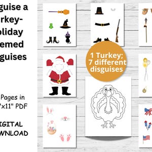 Disguise a Turkey, Turkey in Disguise Craft, Thanksgiving Printable ...