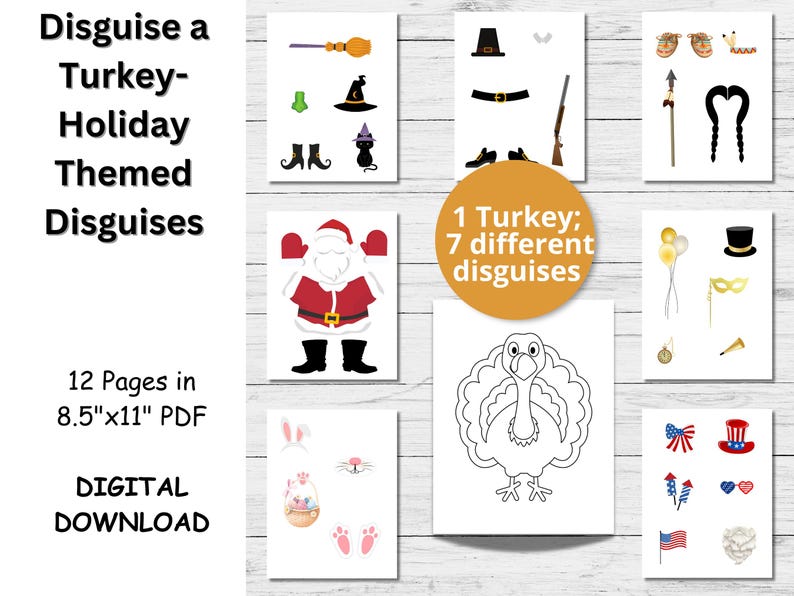 Disguise a Turkey, Turkey in Disguise Craft, Thanksgiving Printable ...