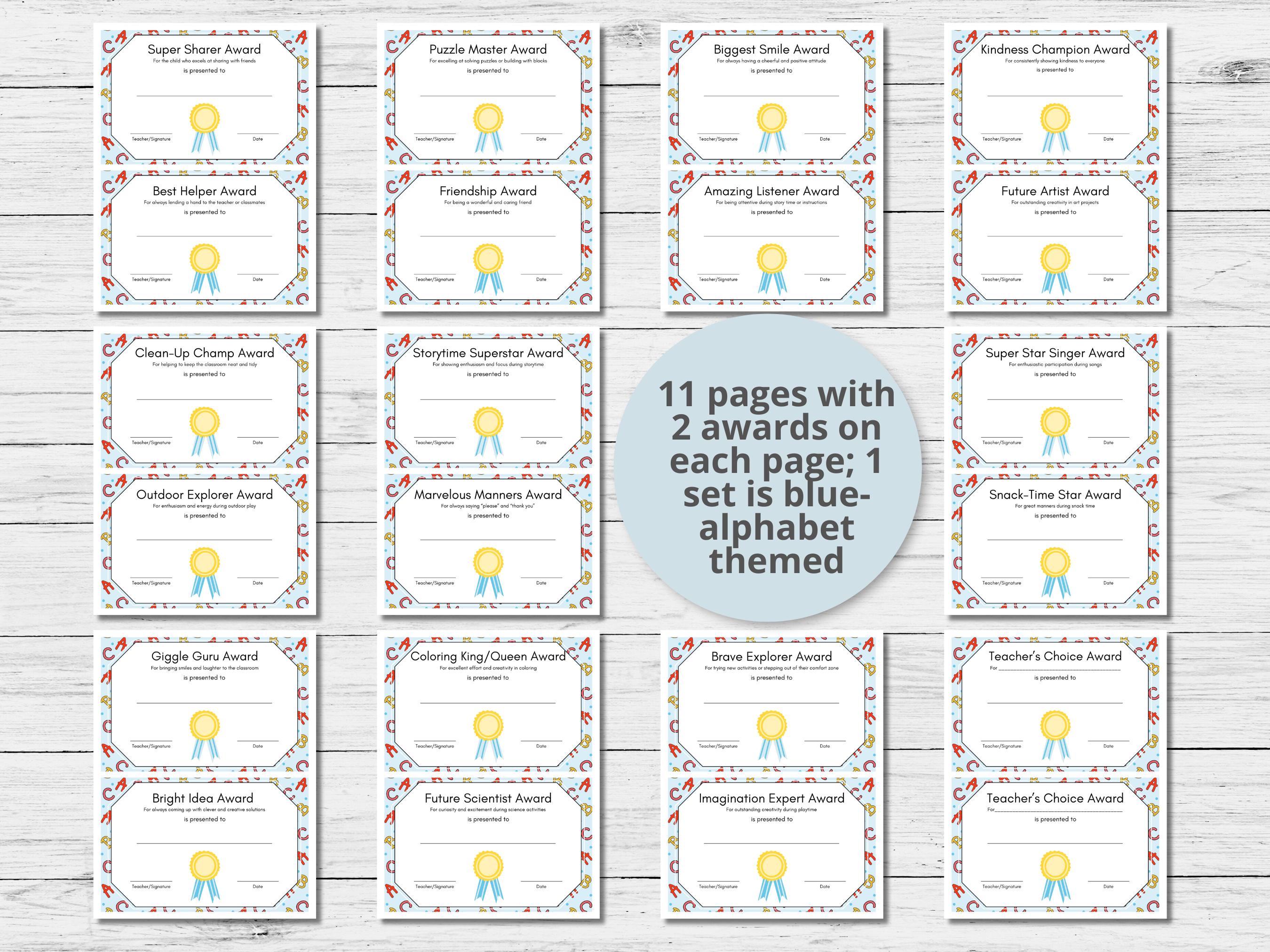 Preschool Classroom Awards, Classroom Awards Certificate, Preschool ...