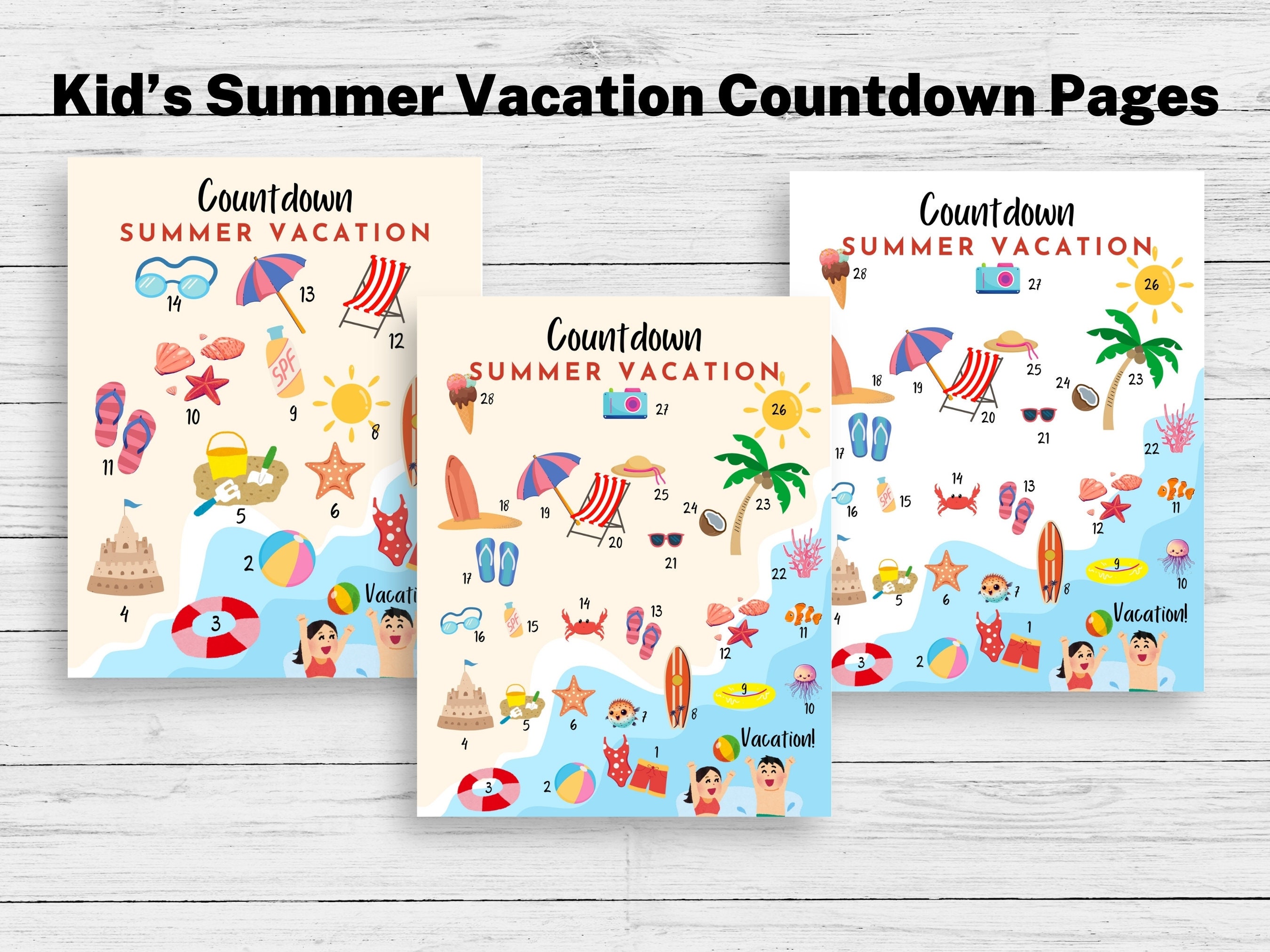 Summer Vacation Countdown, Printable Vacation Countdown, Kid's Summer ...