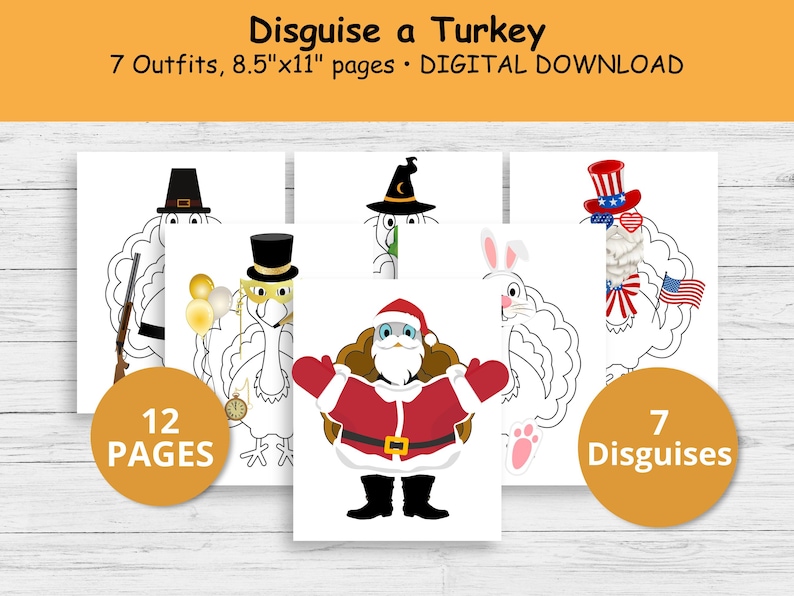 Disguise a Turkey, Turkey in Disguise Craft, Thanksgiving Printable ...