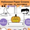 Spider Paper Crown Printable, Spider Paper Hat DIY, Halloween Paper ...