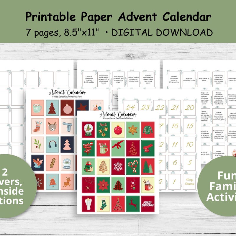 Advent Calendar Paper - Etsy