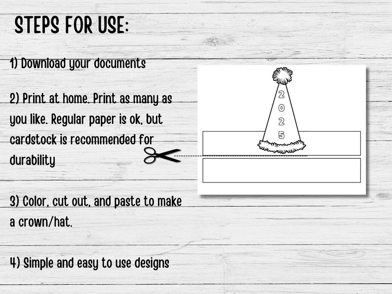 New Year's Eve Crowns, NYE Craft for Kids, New Year's Printable ...