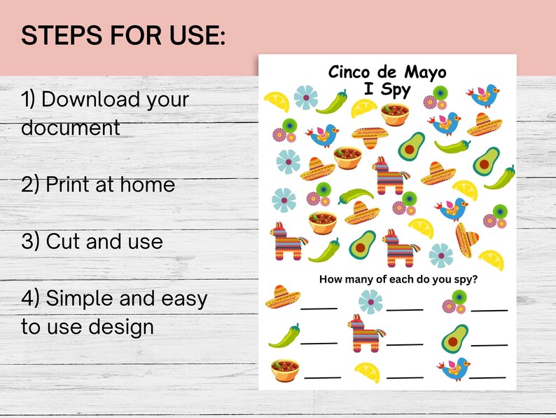 Cinco De Mayo Printable Game Bundle Bingo Word-search I-spy Games for ...