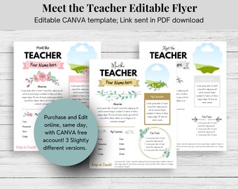 Meet the Teacher Editable Template Back to School Meet the Teacher ...