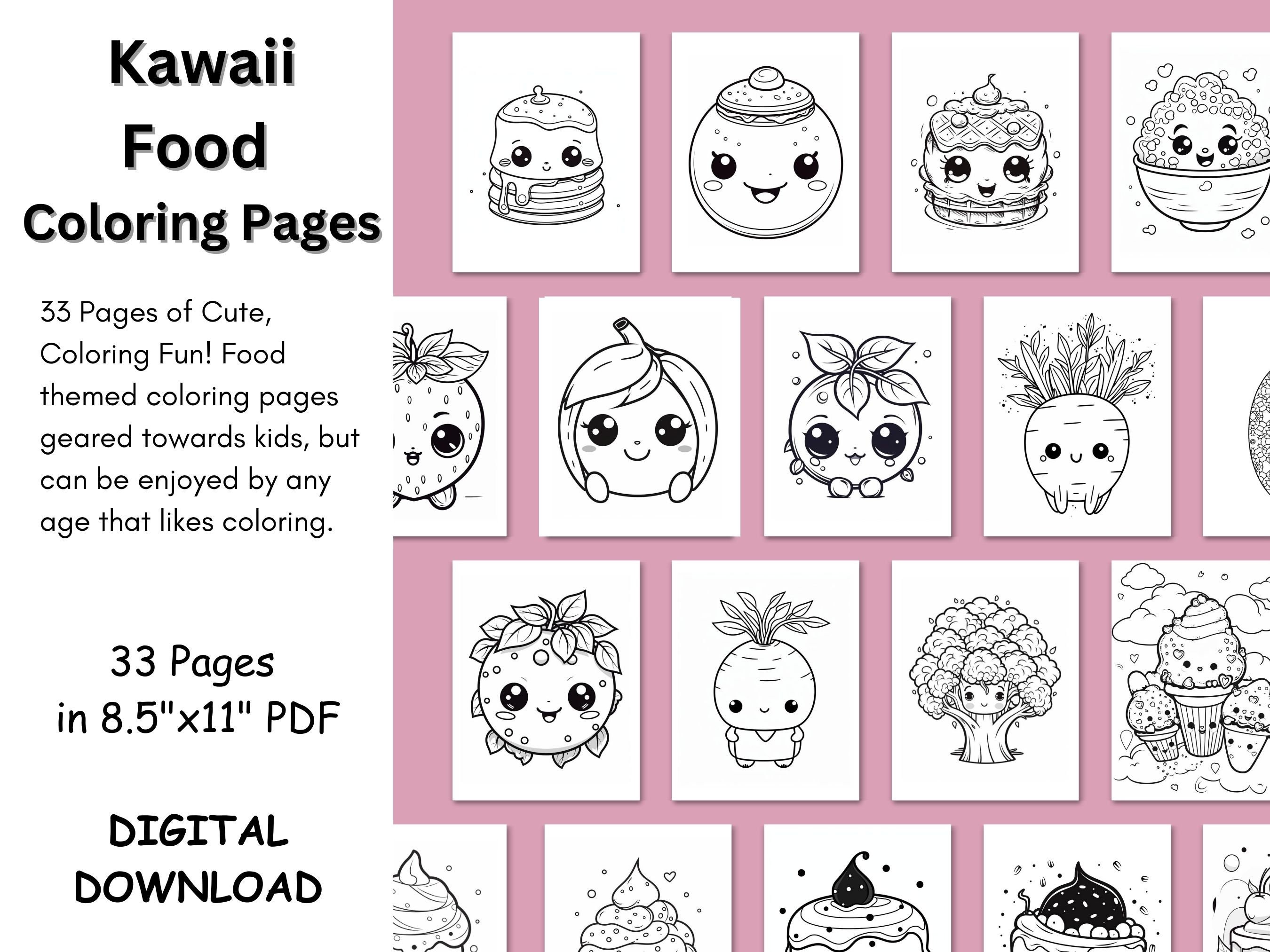 Kawaii Food Coloring Pages, Printable Coloring Pages, Kids Kawaii ...