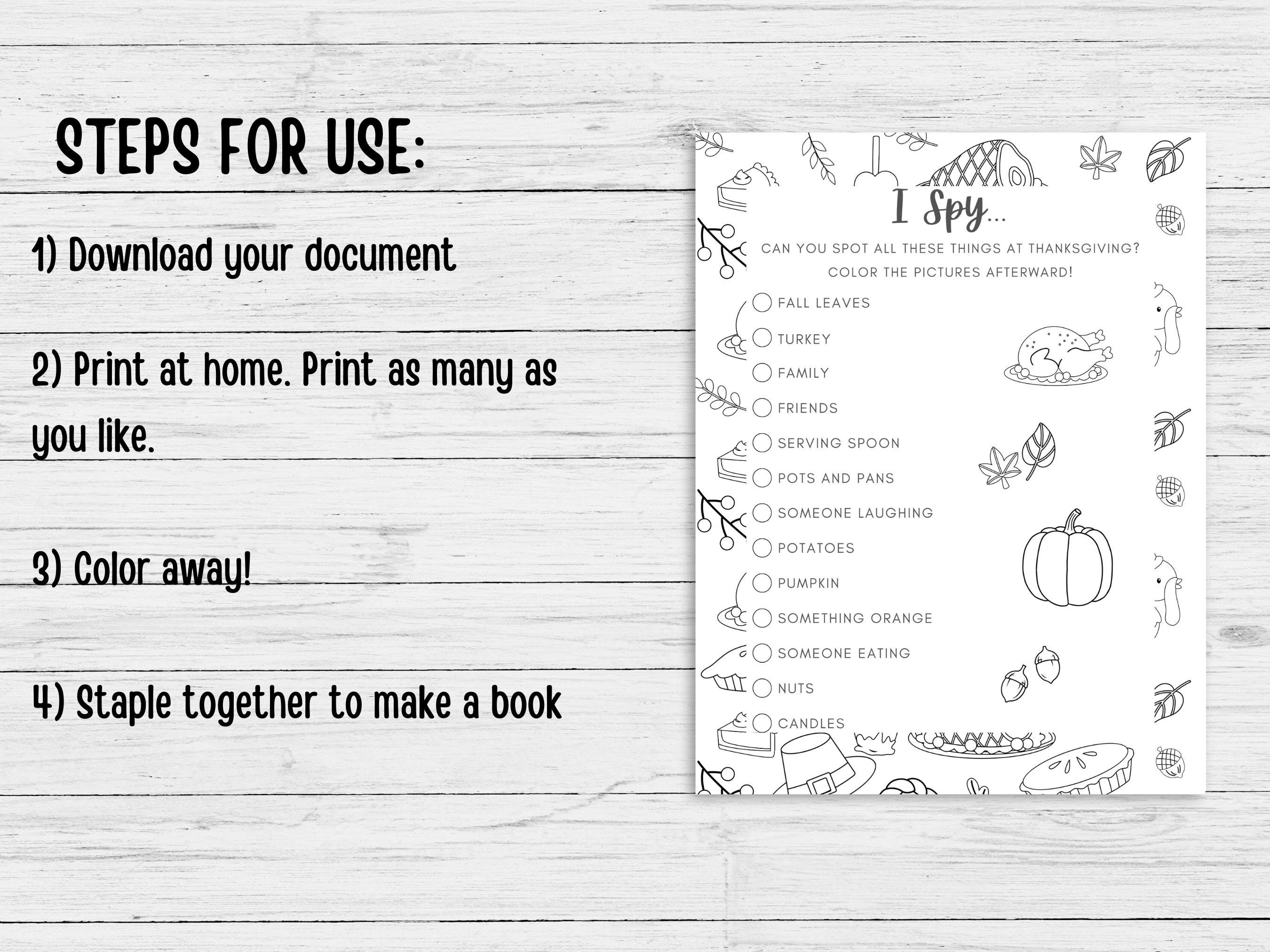 Kids Thanksgiving Printable Activities Bundle, Games, Mazes, Word ...