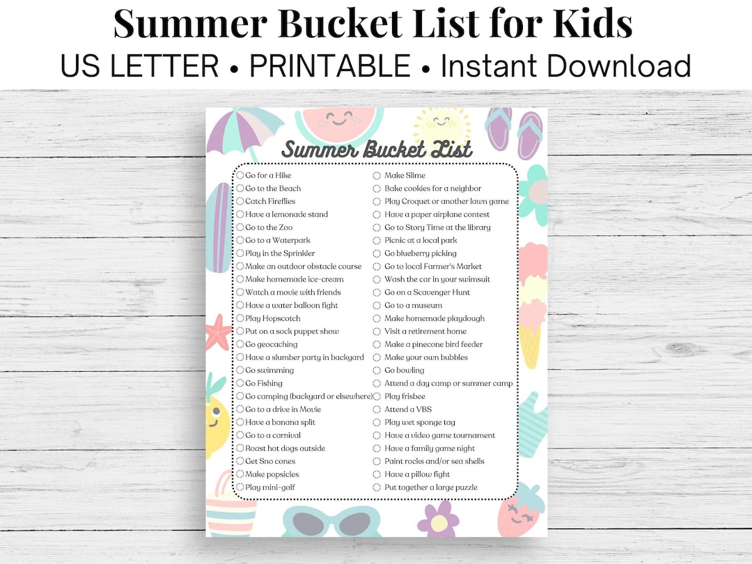 Summer Bucket List for Kids, Kids Activities, List of Summer Activities ...