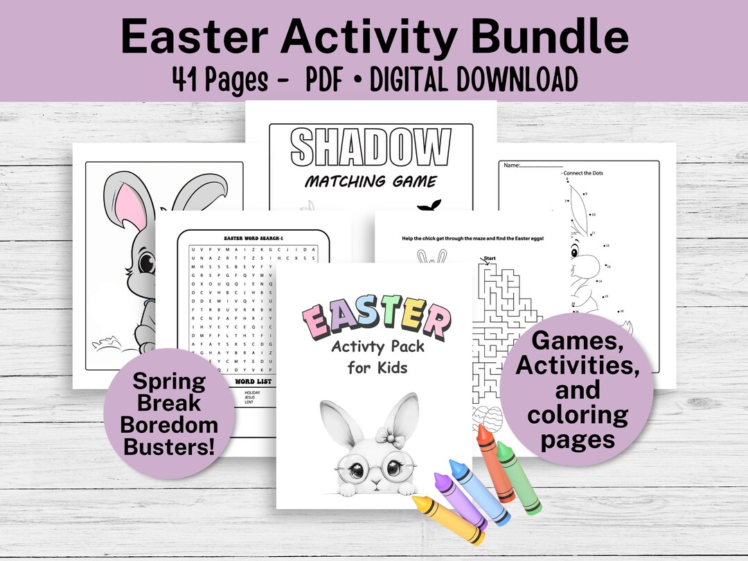 Easter Activity Bundle, Spring Break Boredom Buster, Games, Spring ...
