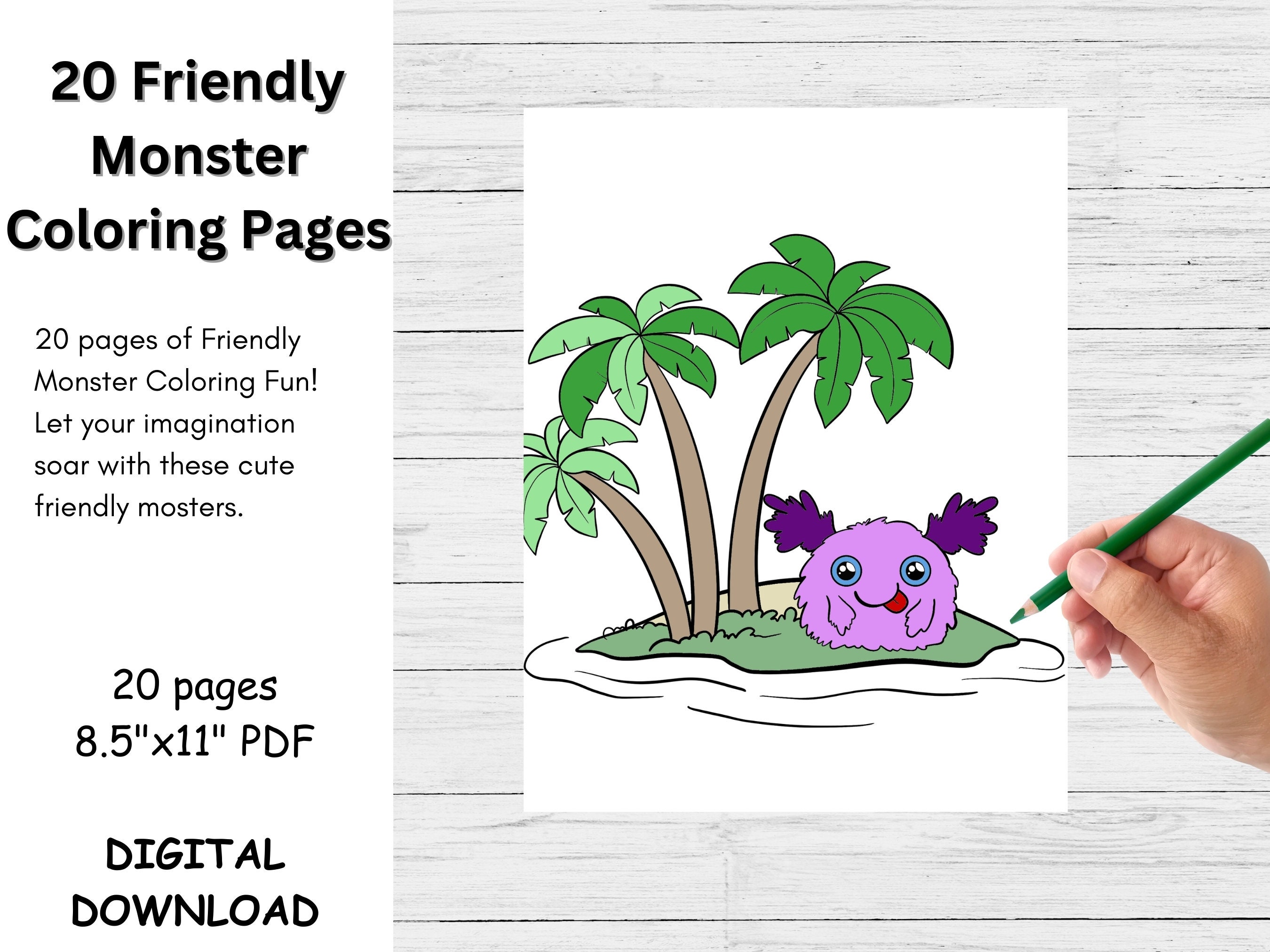 Kids Coloring Pages, Printable Coloring Pages, Kids Friendly Monster ...