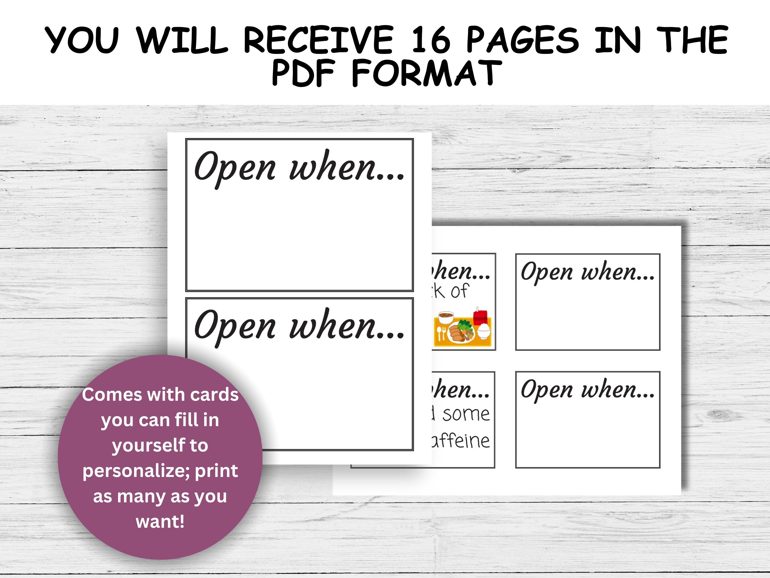 Open When Cards for College Students, College Care Package Cards ...