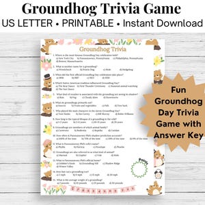 Groundhog Day Trivia Game, Printable Game, Groundhog Day Activity ...
