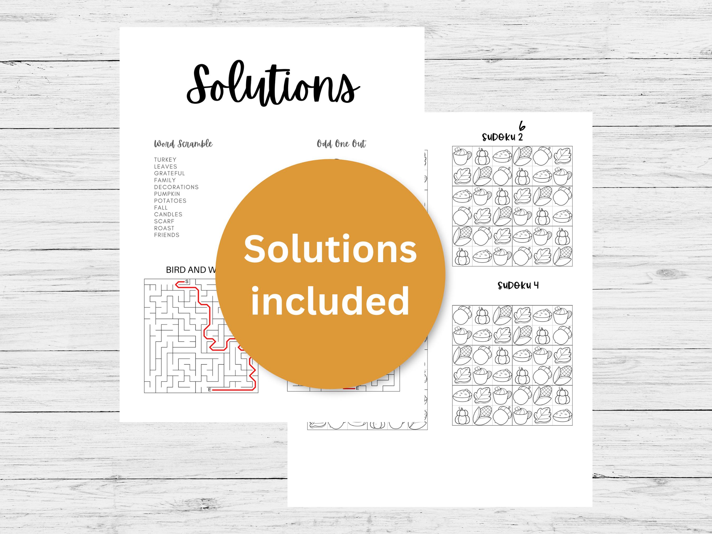 Kids Thanksgiving Printable Activities Bundle, Games, Mazes, Word ...