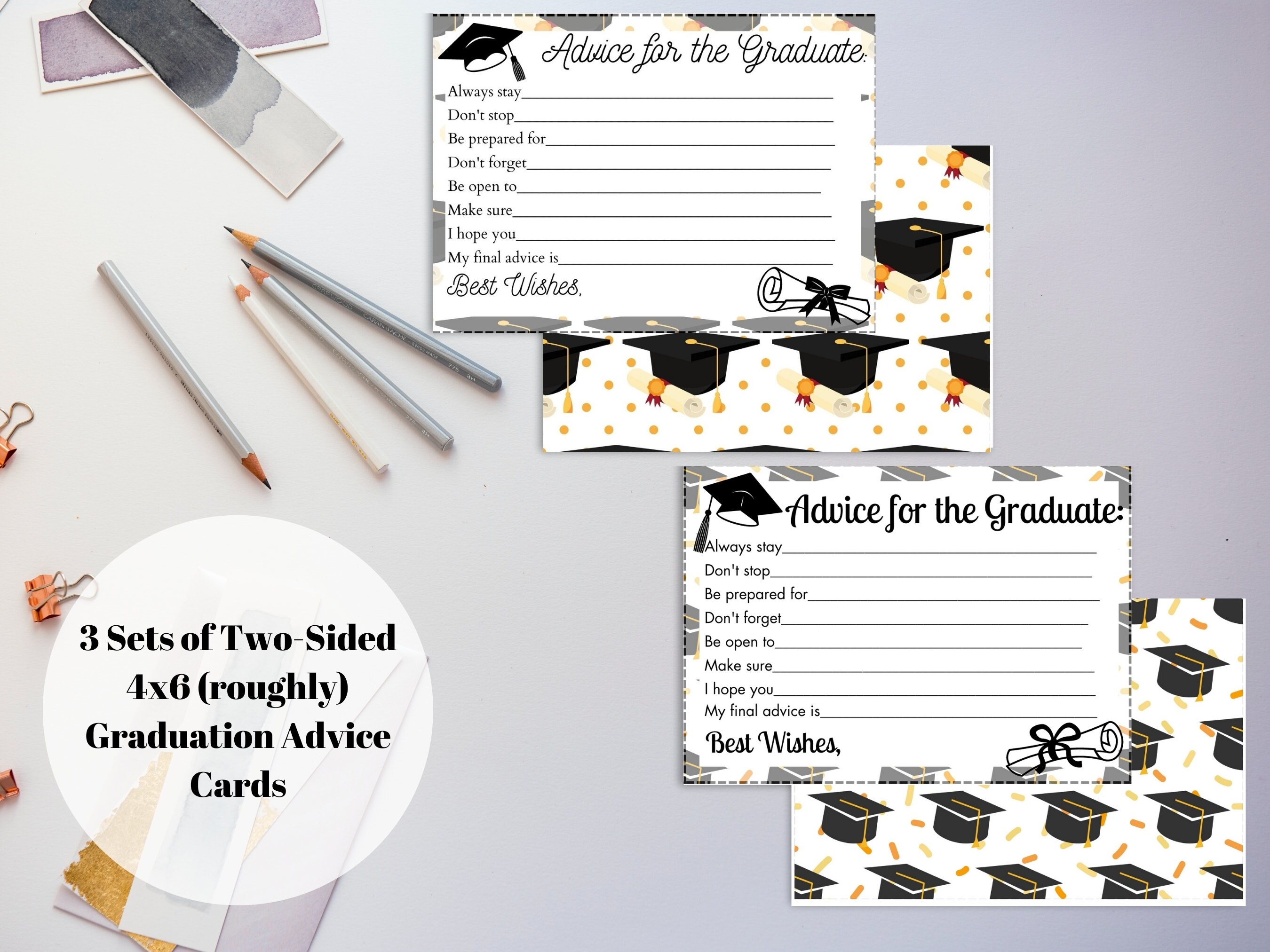 Graduation Advice Cards, Printable Party Gift, Graduation Party ...