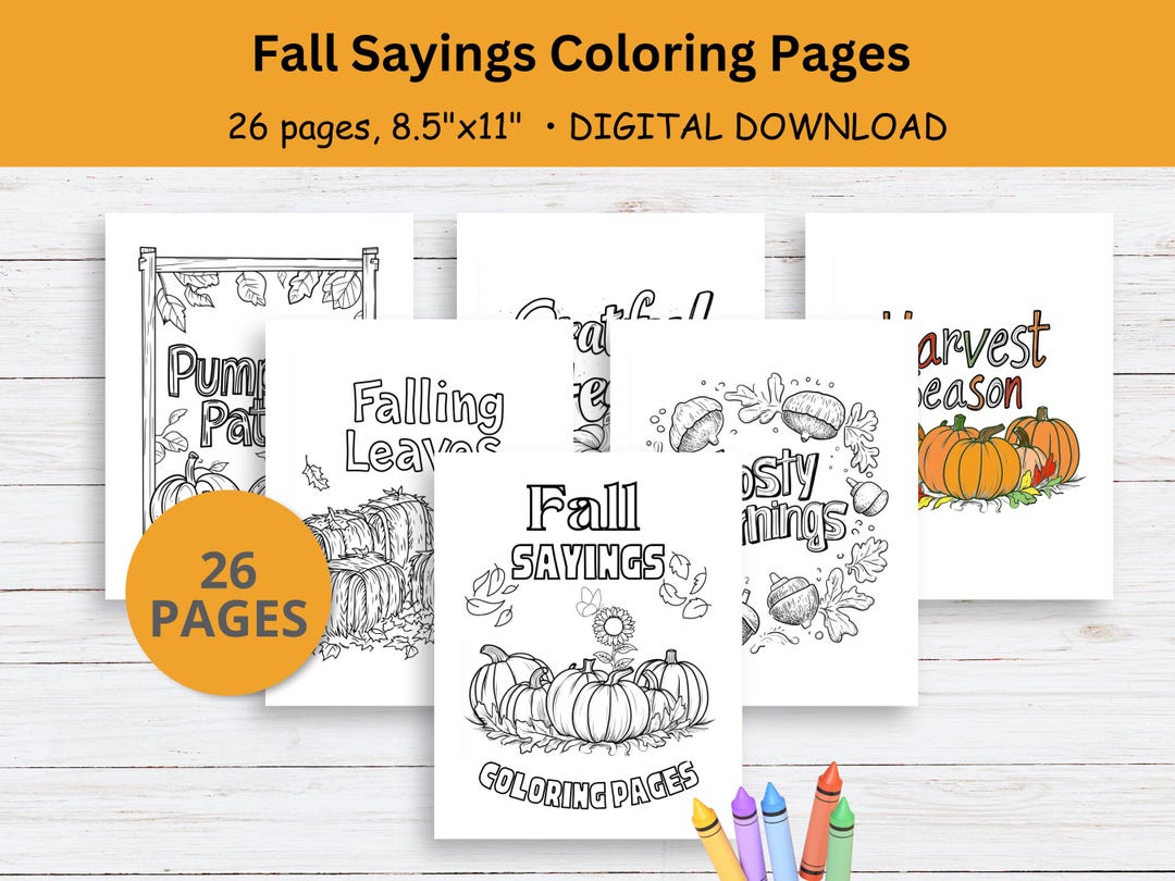 Fall Sayings Coloring Pages, Printable Coloring Pages, Autumn Coloring ...