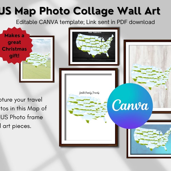 Canva United States Map Frame - Etsy