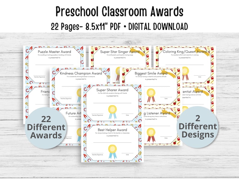 Preschool Classroom Awards, Classroom Awards Certificate, Preschool ...