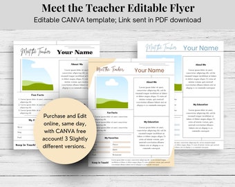 Meet the Teacher Editable Template Back to School Meet the Teacher ...