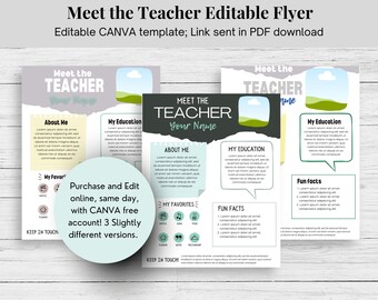Meet the Teacher Editable Template Back to School Meet the Teacher ...