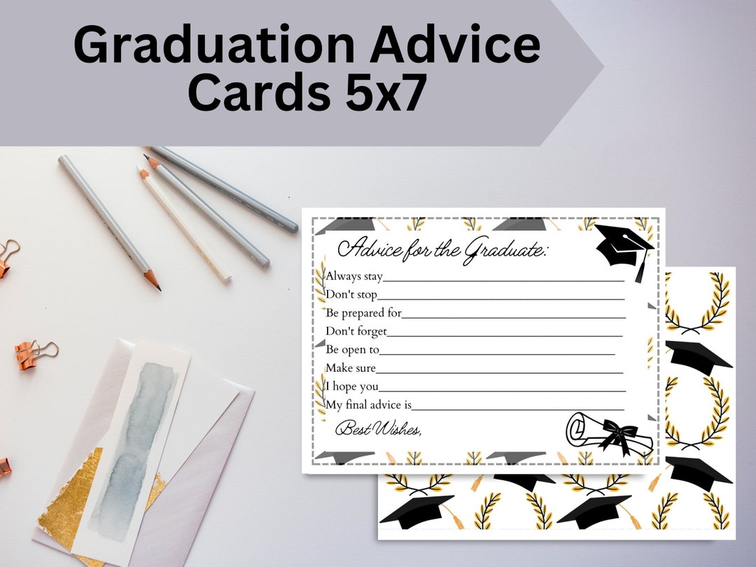 Graduation Advice Cards-,printable Party Gift, Graduation Party ...