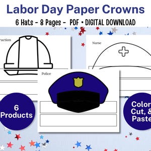 Labor Day Craft for Kids, Labor Day Printable Activity, Paper Crowns ...