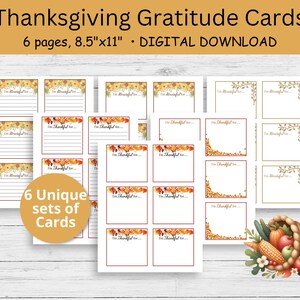 Thanksgiving Gratitude Cards, Thanksgiving Gratefulness Cards, I'm ...