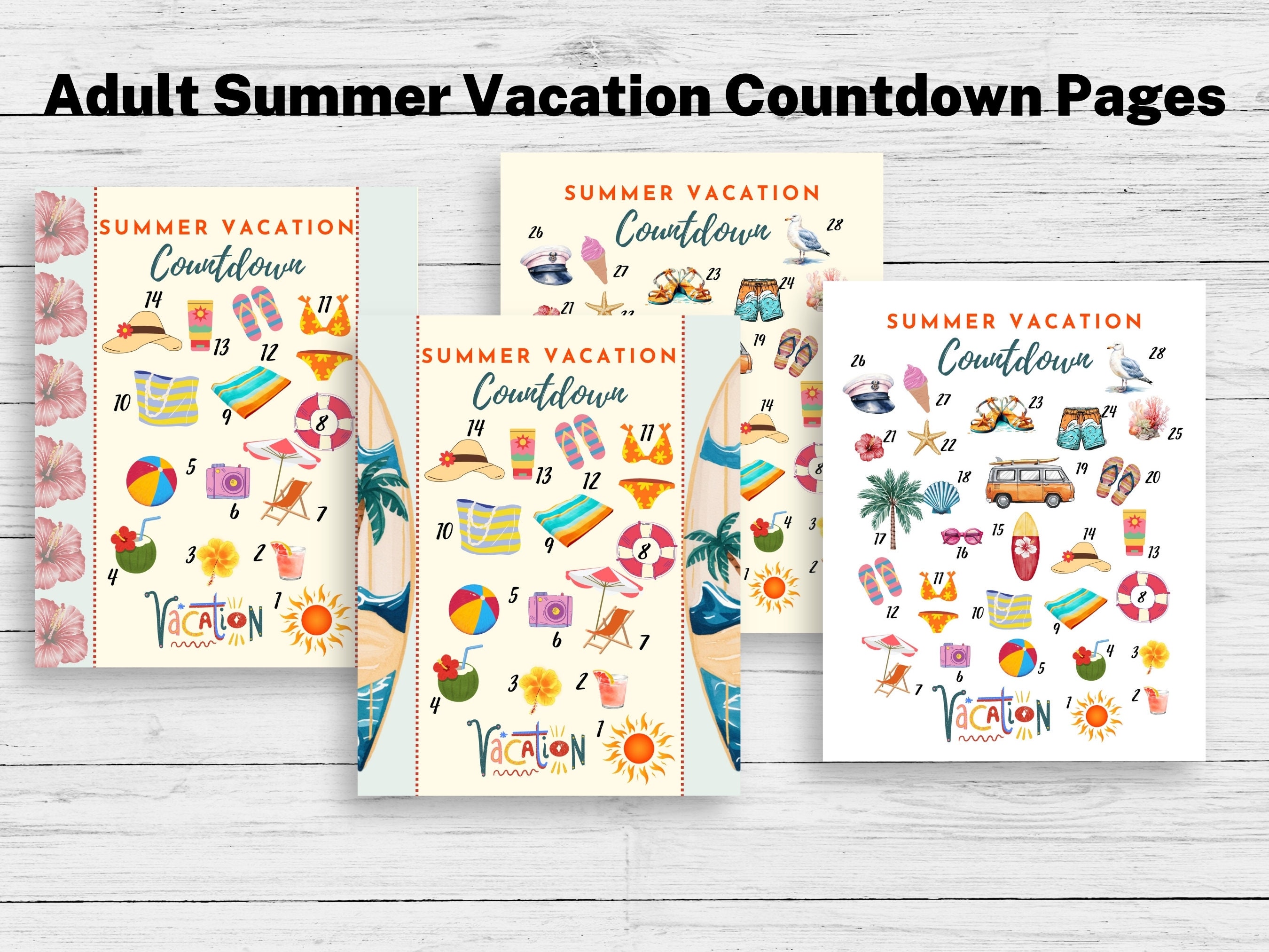 Summer Vacation Countdown, Printable Vacation Countdown, Kid's Summer ...