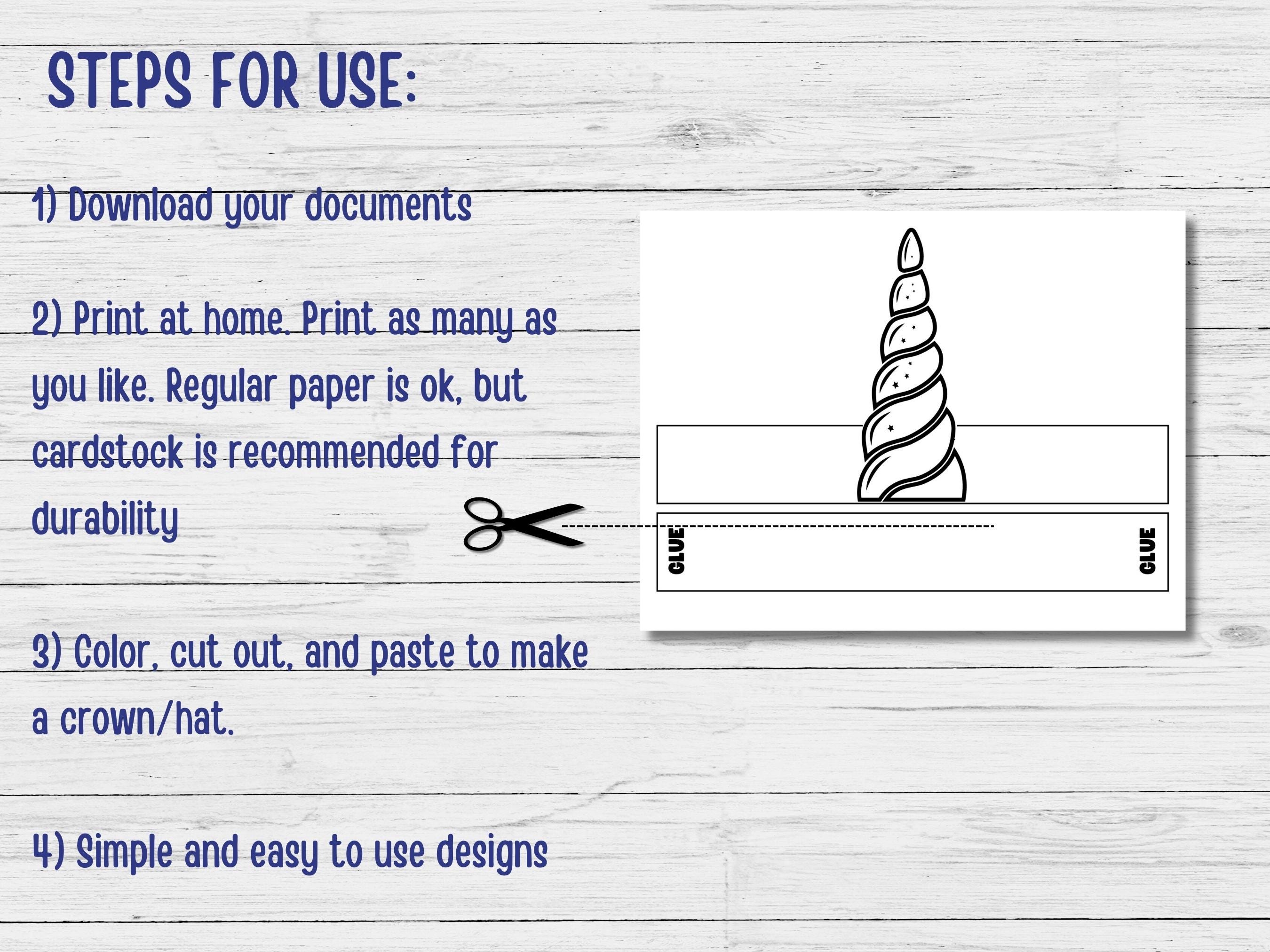 Unicorn Horn Paper Crowns, Unicorn Craft for Kids, Paper Crowns, Cut ...