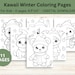 Kawaii Winter Coloring Pages for Kids, Printable Coloring Pages, Kids ...