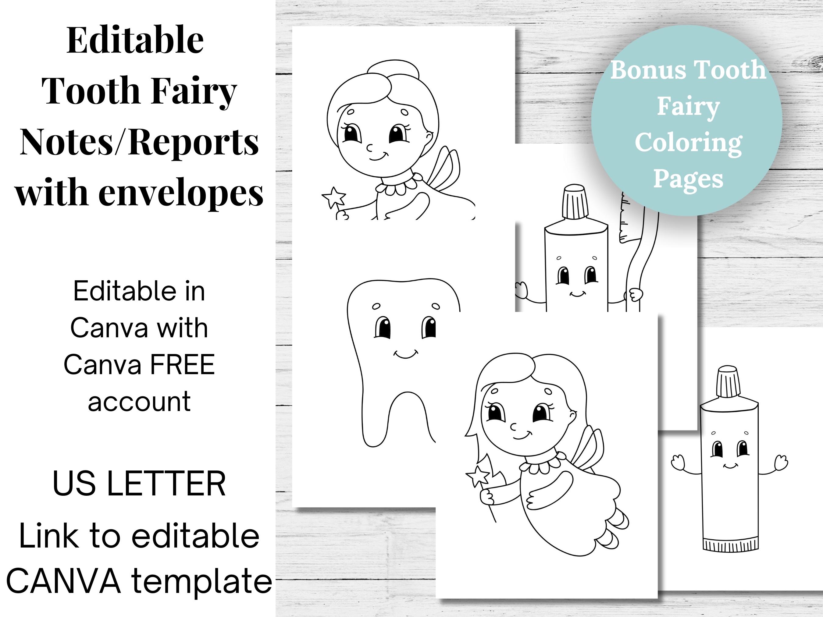 Editable Tooth Fairy Note, Tooth Fairy Report, Tooth Fairy Printable ...