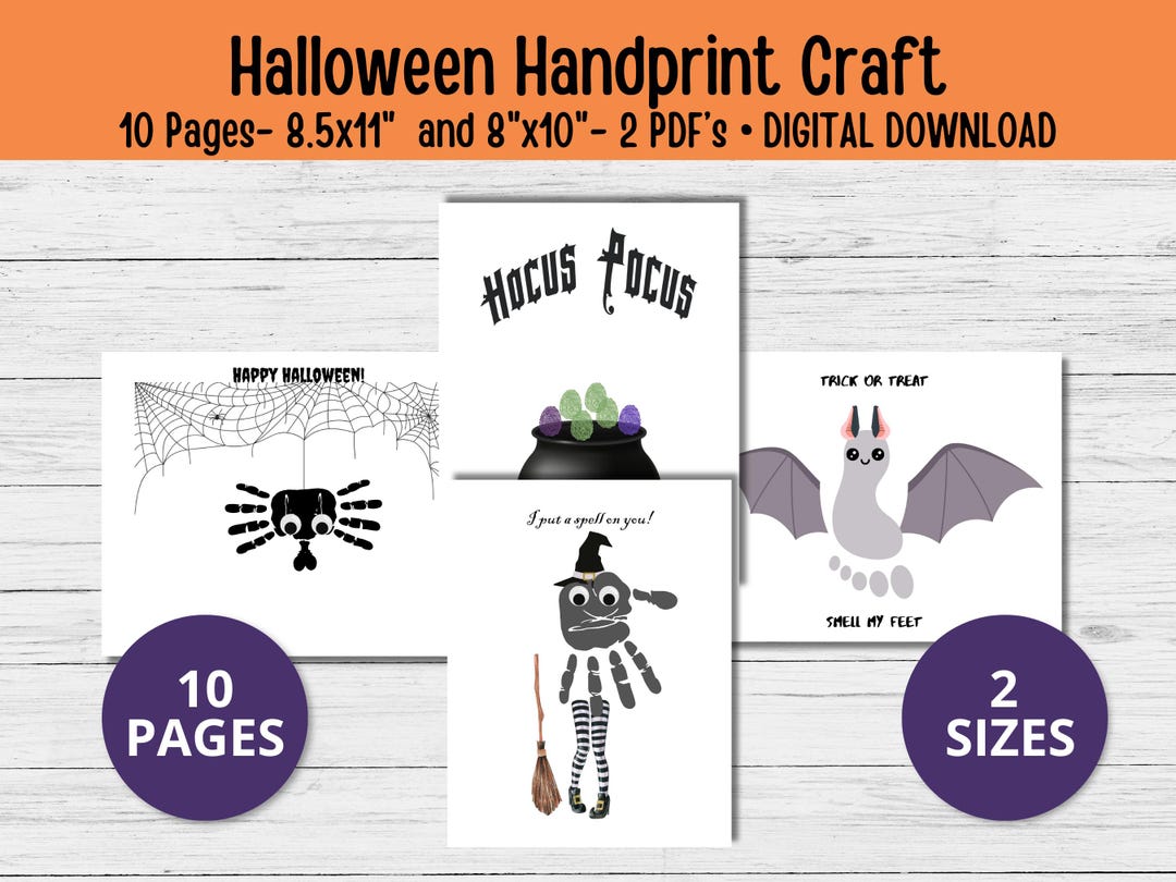 Halloween Handprint Craft, Halloween Handprint Art, Kids Craft ...