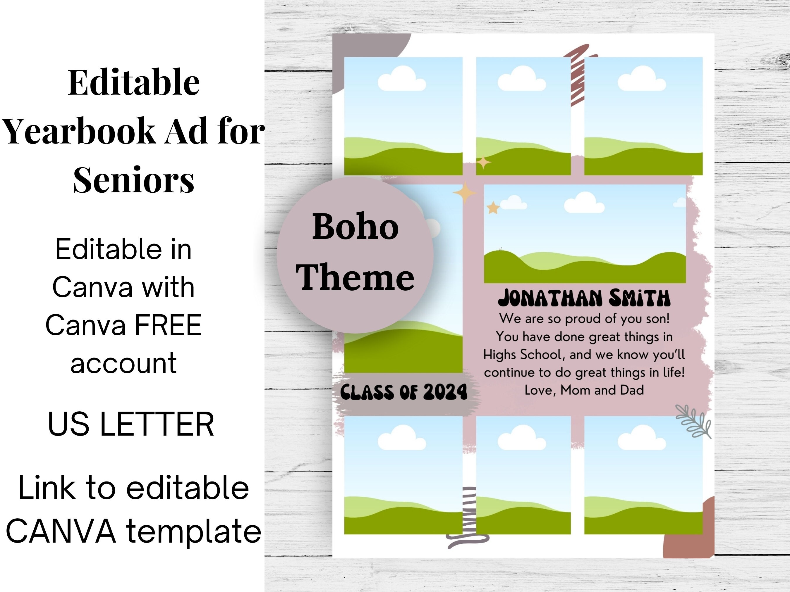 Senior Yearbook Ad Template Bundle, Full Page Yearbook Ad, Templates ...