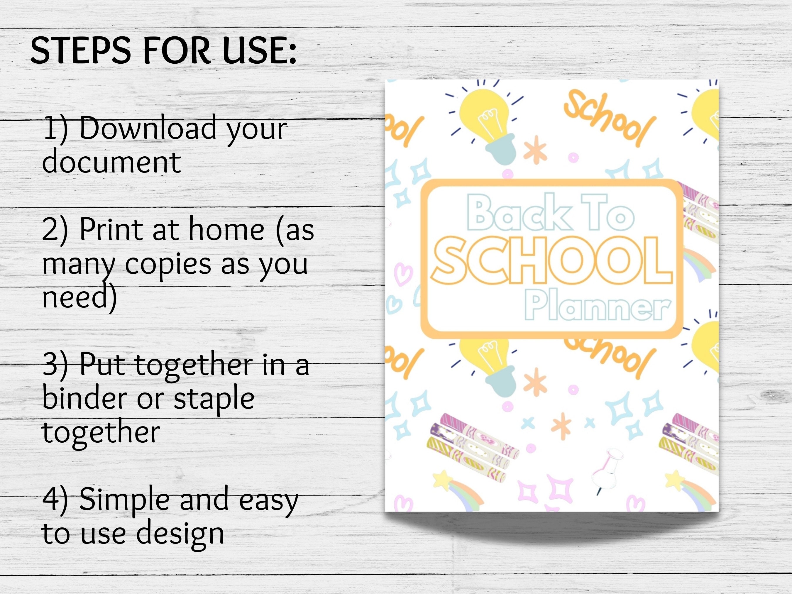 Kid's School Planner, Back to School Planner, Undated School Planner ...