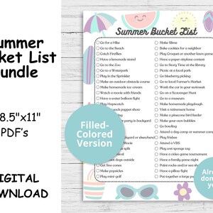 Summer Bucket List for Kids, Bucket List Printable, Summer Bucket List ...