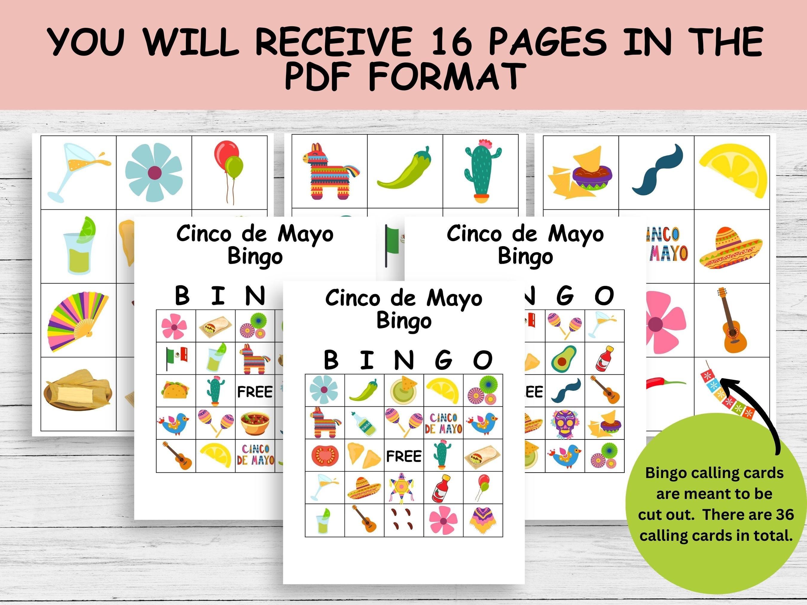 Cinco De Mayo Printable Game Bundle Bingo Word-search I-spy Games for ...